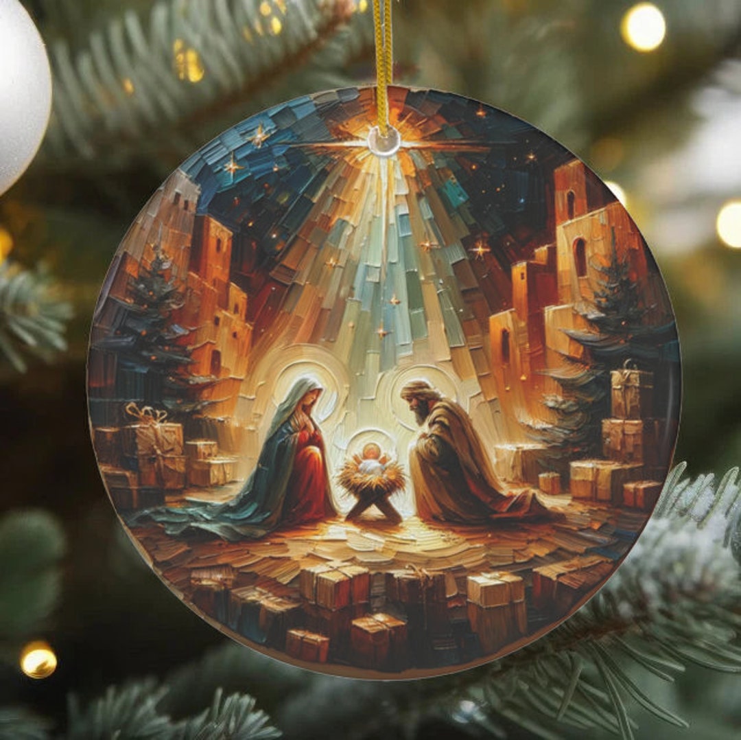 Nativity Ornament: Impressionist Christmas Decor, Family Keepsake - Etsy