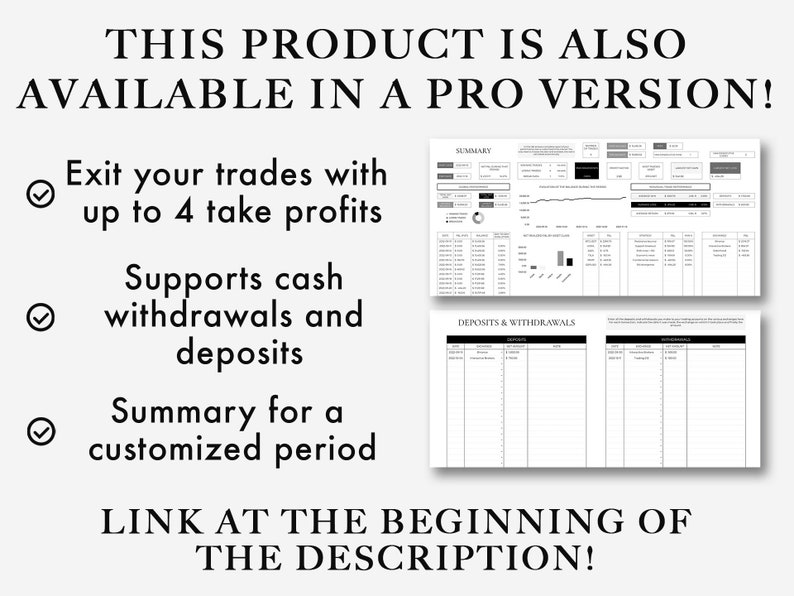 Tableau de bord de trading et feuille de calcul de journal Modèle ...