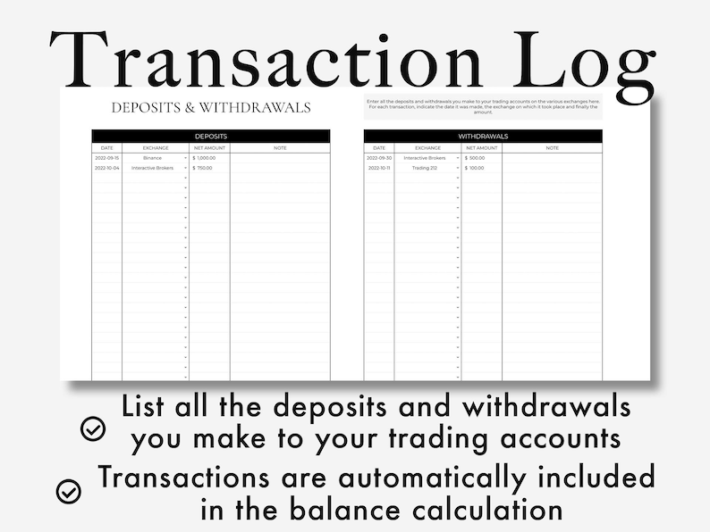 Trading Journal Pro Excel Spreadsheet Template Forex Crypto Stocks ...