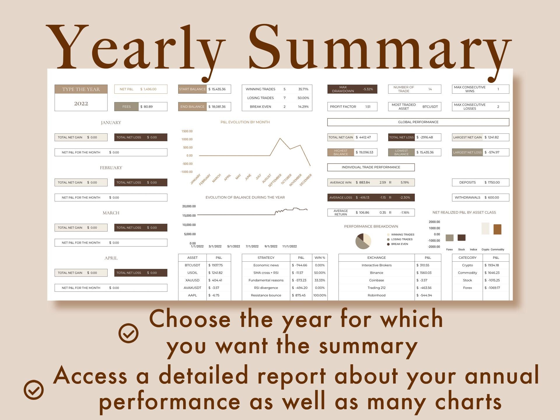 Trading Journal Pro Excel Spreadsheet Template Forex Crypto Stocks ...