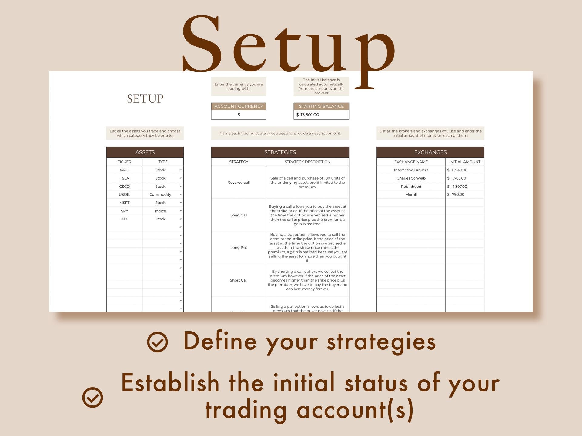 Option Trading Journal & Dashboard Spreadsheet Google Sheets Template ...