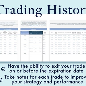 Option Trading Journal & Dashboard Spreadsheet Google Sheets Template ...