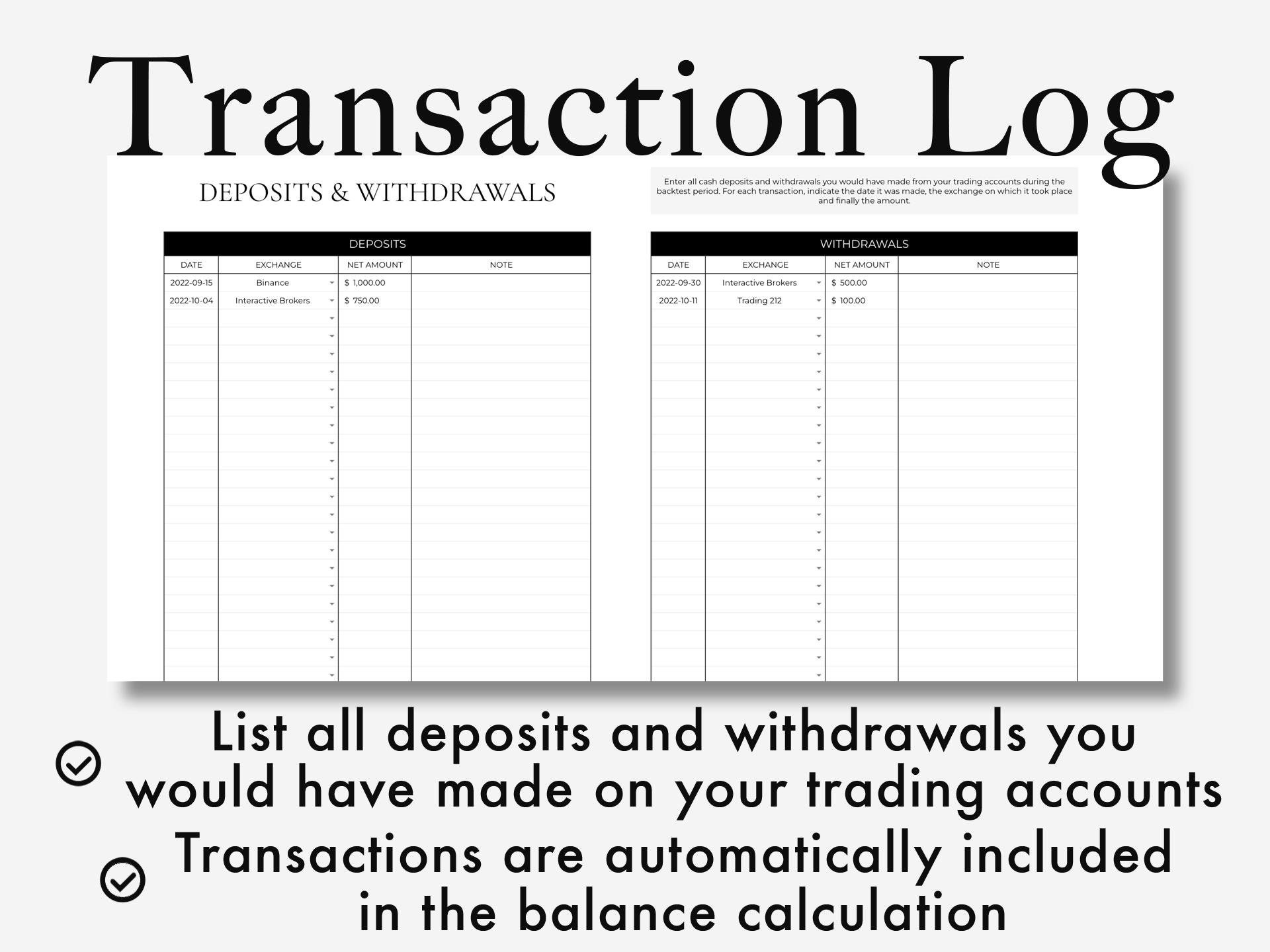 Backtesting Journal Pro Google Sheets Spreadsheet Template Stocks Forex ...