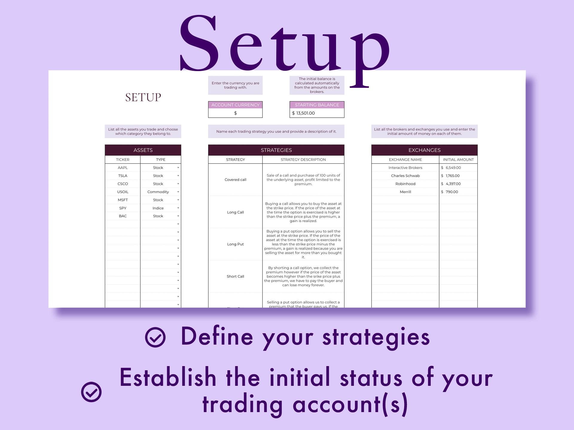 Option Trading Journal & Dashboard Spreadsheet Google Sheets Template ...