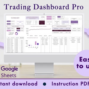 Trading Journal Pro Google Sheets Spreadsheet Template Forex Crypto ...