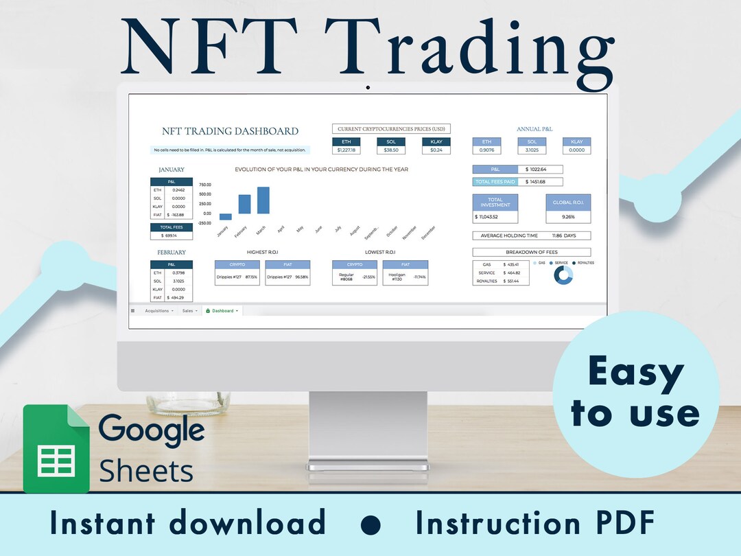 NFT Trading Spreadsheet for Opensea Google Sheets (blue) - Etsy