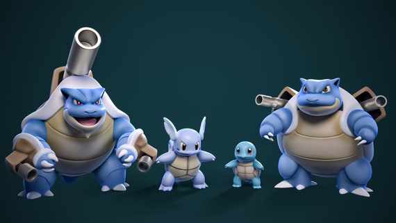 Squirtle Evolution Line Pokemon Statue Mega - Etsy