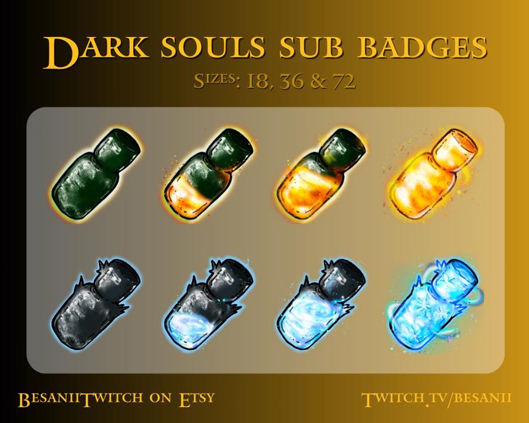 8 Dark Souls Estus/ashen Flasks Sub Badges for Twitch - Etsy