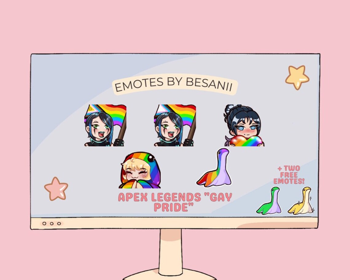 Apex Legends Gay Pride, Lgbtq, Wraith, Catalyst, Wattson, Nessie Emote ...