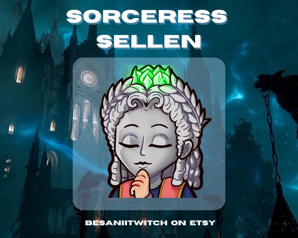 Elden Ring: Sorceress Sellen “think” Emote for Twitch, Discord ...
