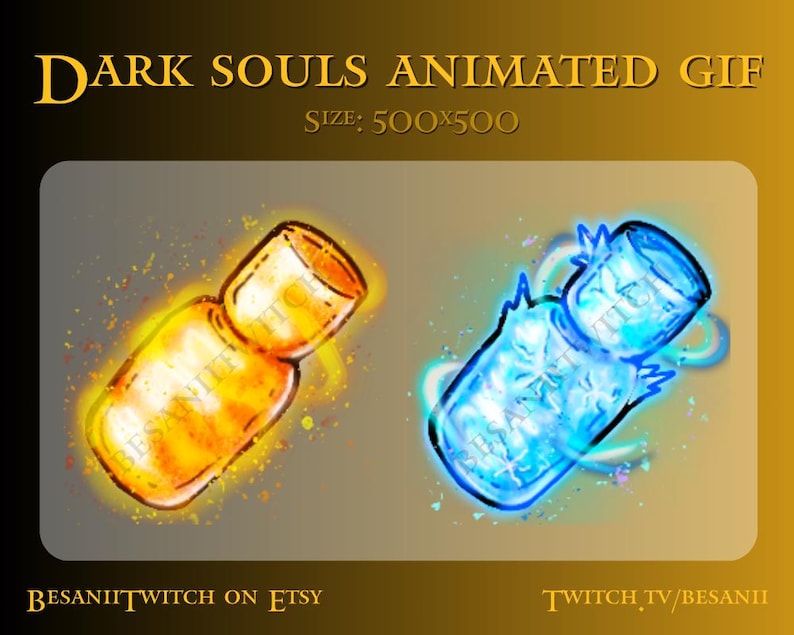 2 Dark Souls Animated Gifs "flasks" for Twitch, Discord, Etc - Etsy