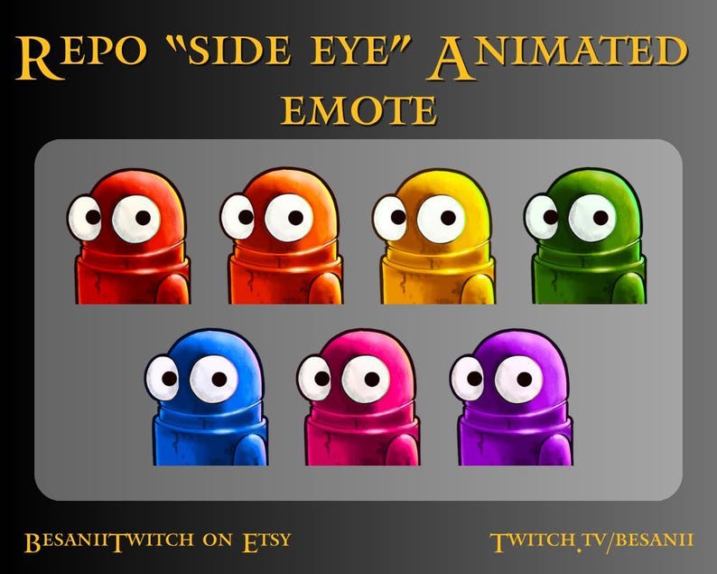 Animated Repo "side Eye" Emote *ALL COLORS INCLUDED | Twitch Emote ...