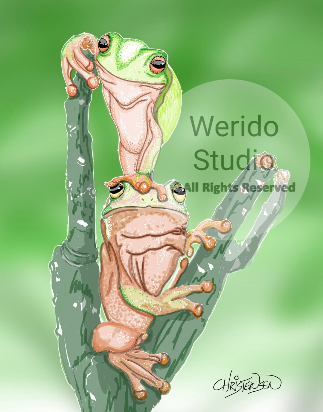 Frog Helping Hand Art Print - Etsy