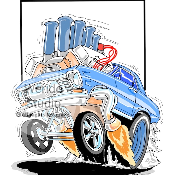 Chevy Nova Drawing - Etsy