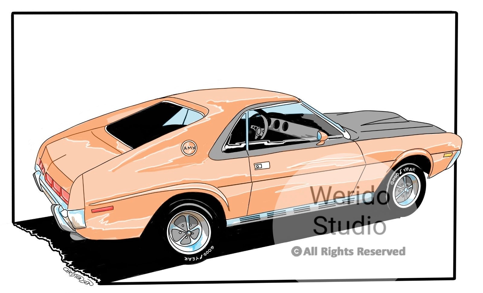 Rambler AMX by AMC Automotive Art,vintage,car Art,hot Rod Print - Etsy