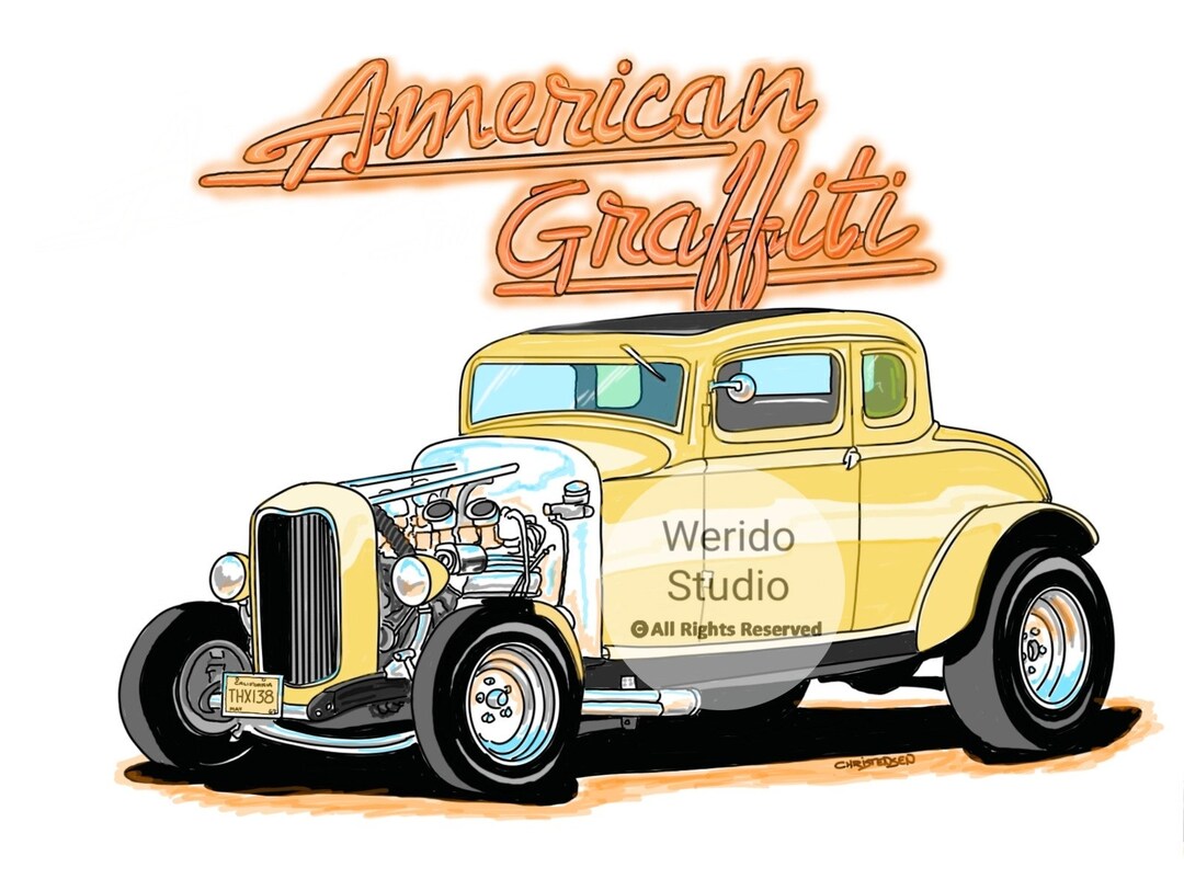 Milners 32 Ford Coupe Automotive Art,vintage,car Art,hot Rod Print - Etsy