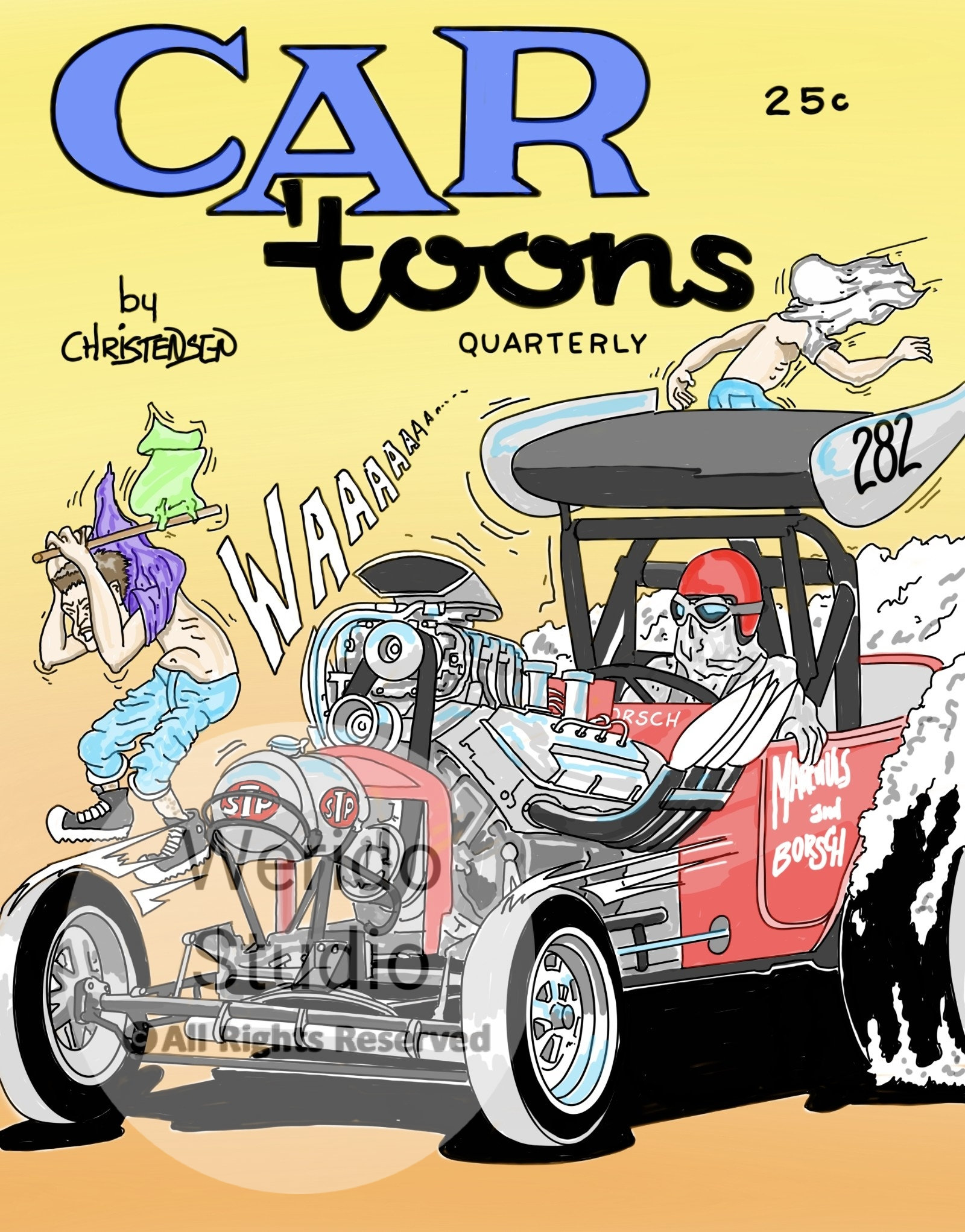 Cartoons Magazine Cover Automotive Artvintage Car Art Hot - Etsy