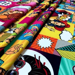 Magazine Pop Art Retro Upholstery Fabric by the Yard, 50s, 60s, 70s ...