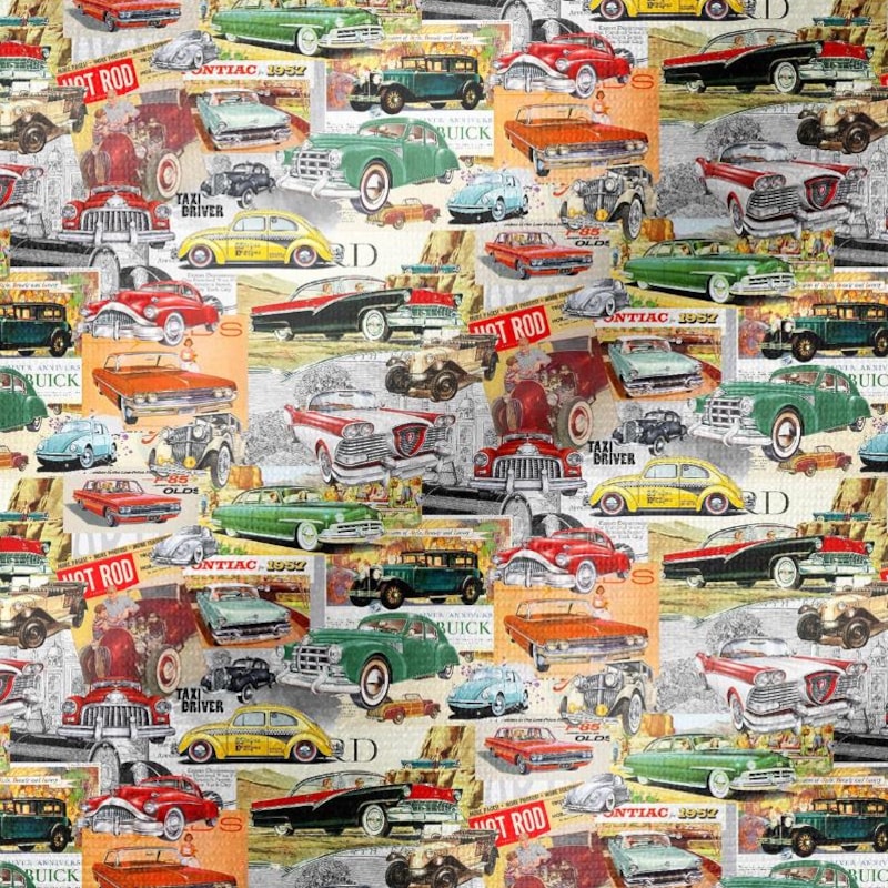 Vintage Car Fabric - Etsy