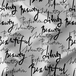 Motivational Words Fabric, Black and White Pop Art Print by the Yard - Etsy