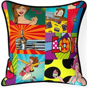 Magazine Pop Art Retro Upholstery Fabric by the Yard, 50s, 60s, 70s ...