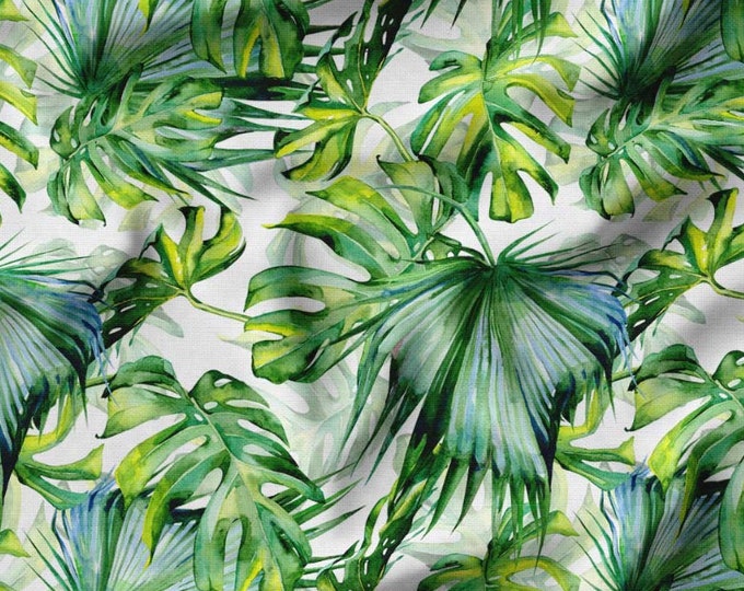 Tropical Leaves Fabric 14 Kingman Drive by Shopcabin Tropical Jungle ...