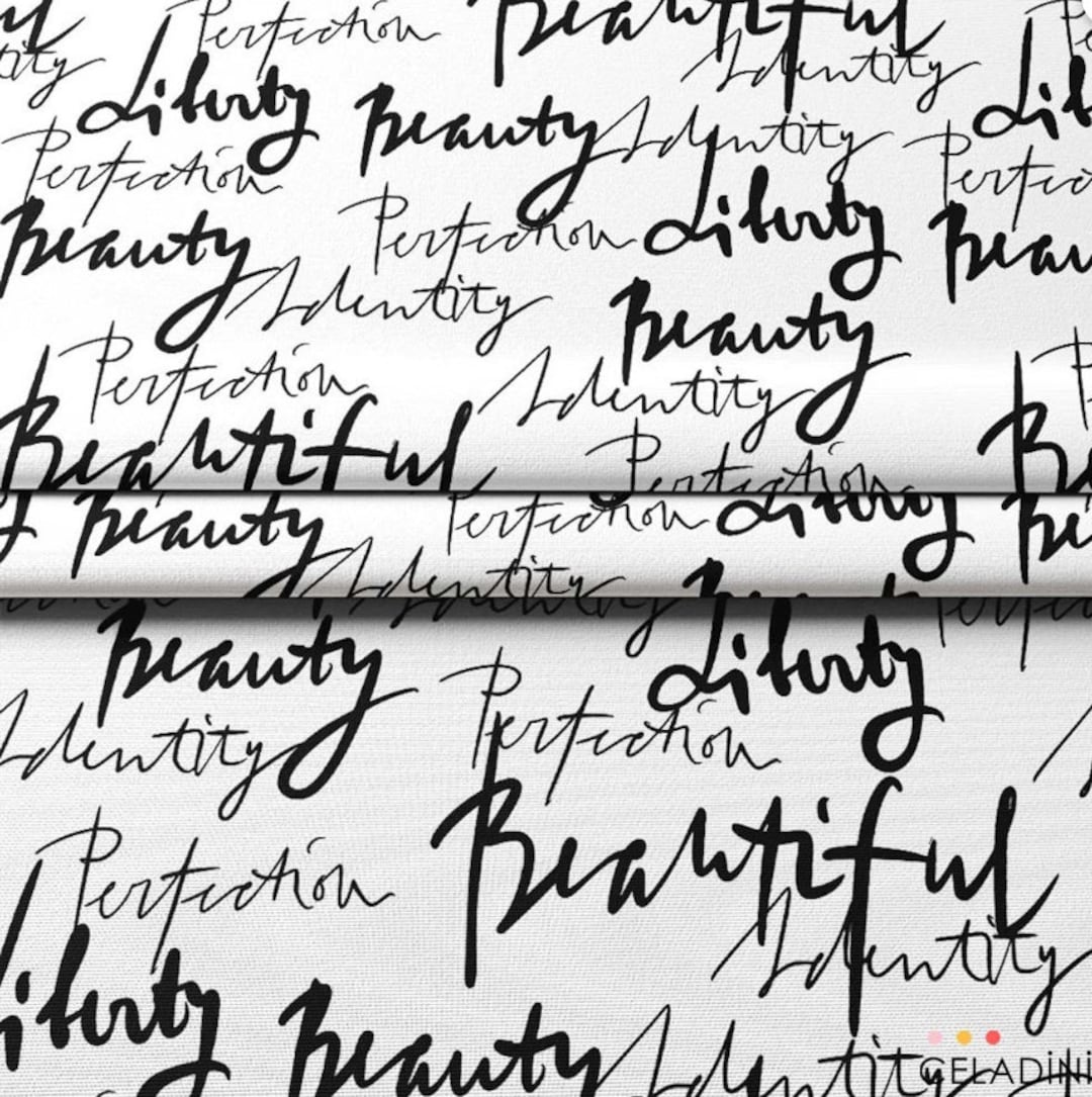 Motivational Words Fabric, Black and White Pop Art Print by the Yard - Etsy