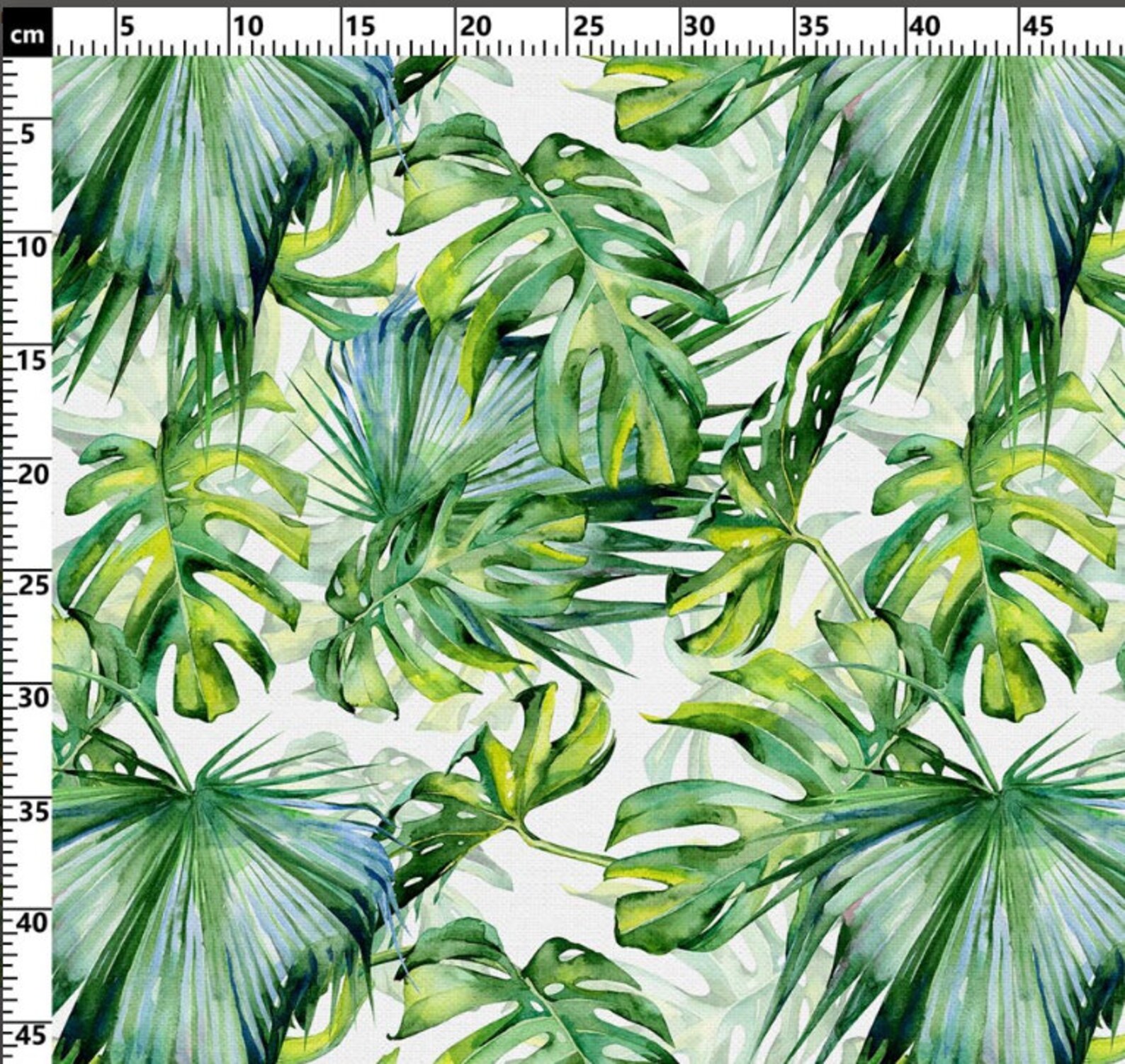 Watercolor Green Monstera Fabric Tropical Leaves Printed - Etsy