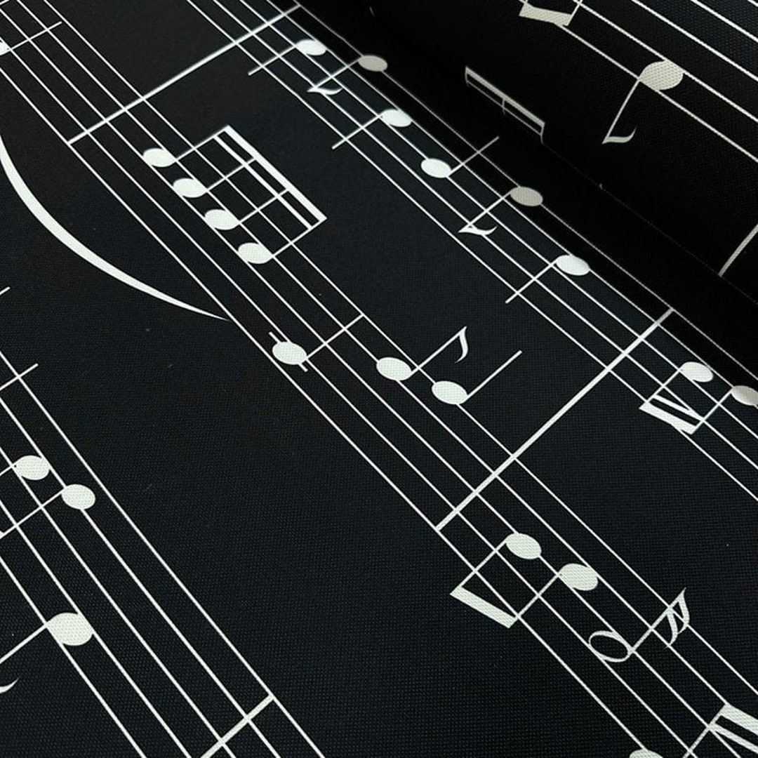 Music Notes Fabric by Yard, Black and White Music Fabric for Bag ...
