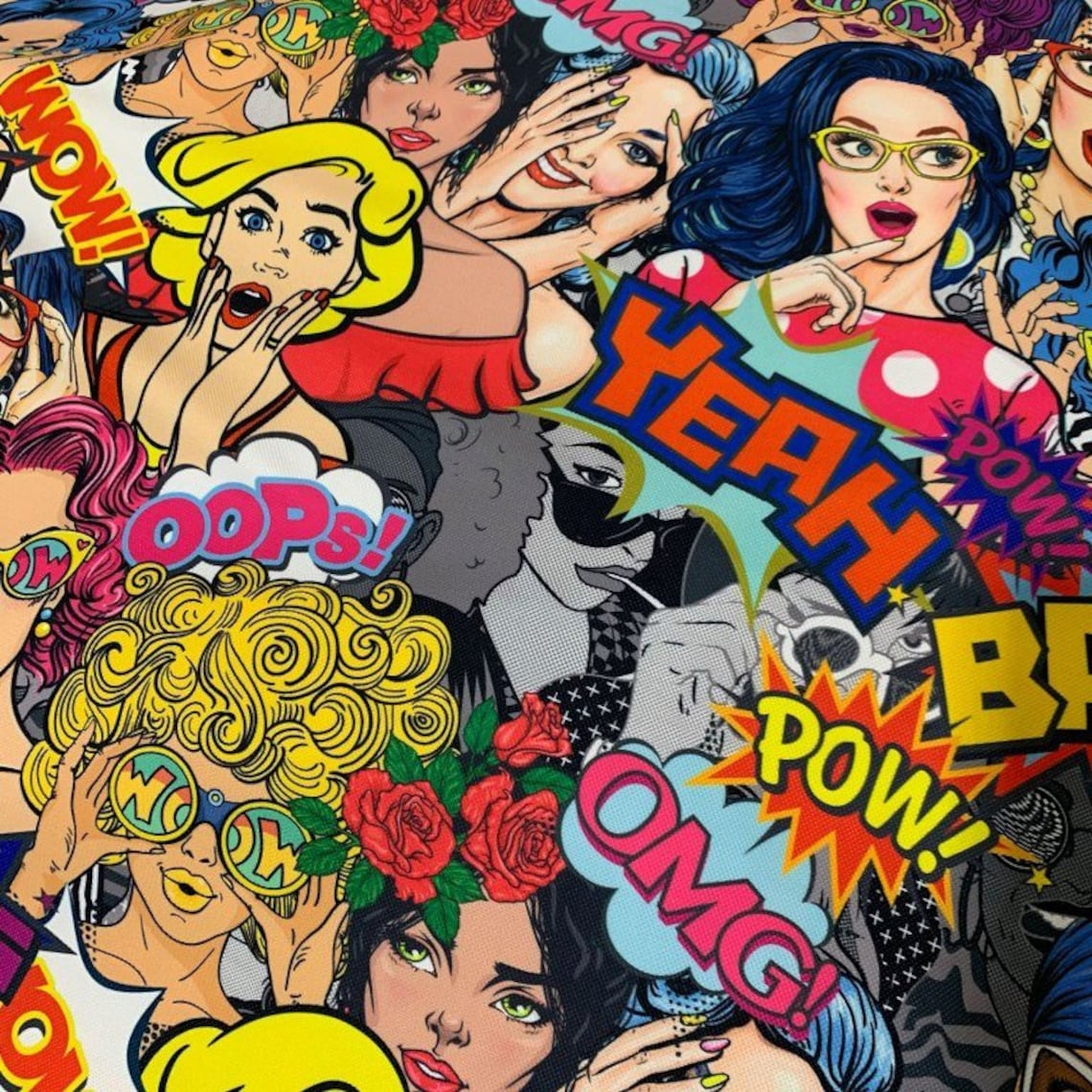 Pop Art Upholstery Fabric by the Yard Retro Fabric for Bag - Etsy