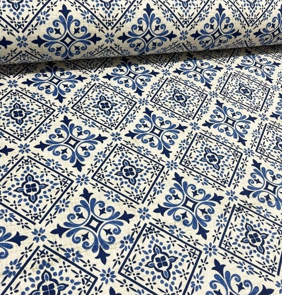 Tile Duck Fabric by the Yard for Upholstery Water Resistant - Etsy