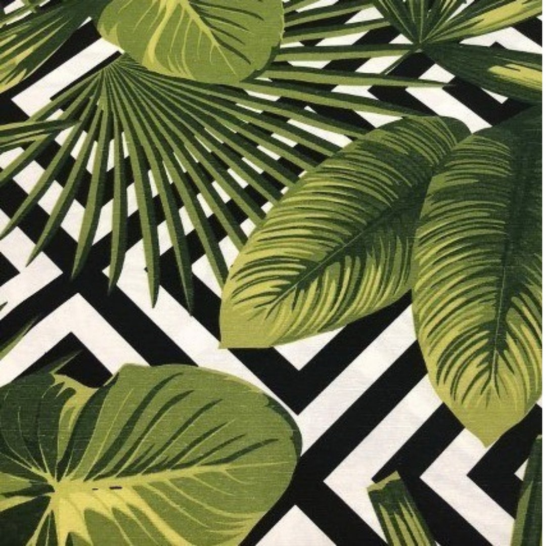 Palm Leaves Upholstery Fabric by Yard, Outdoor Fabric, Botanical Fabric ...