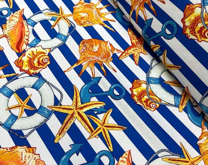Bright Coastal Fabric Retro Coral Reef by Roochita Underwater Starfish ...