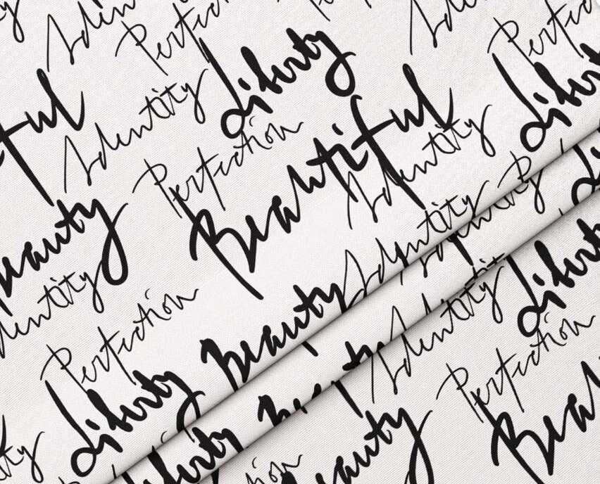 Motivational Black and White Words Digital Printed Fabric by the Yard ...