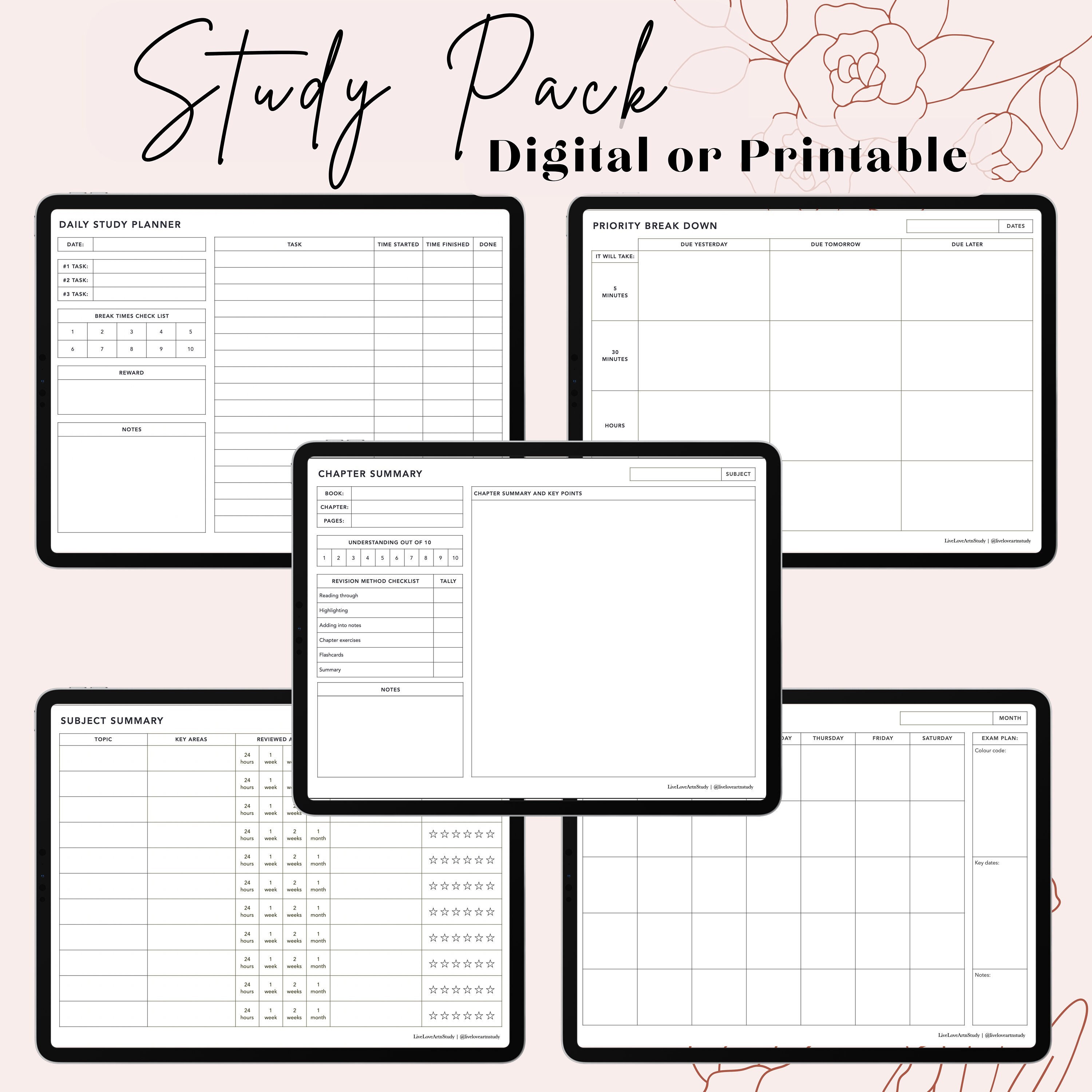 Student Planner Printable | Study Planner | Study Organizer | College ...