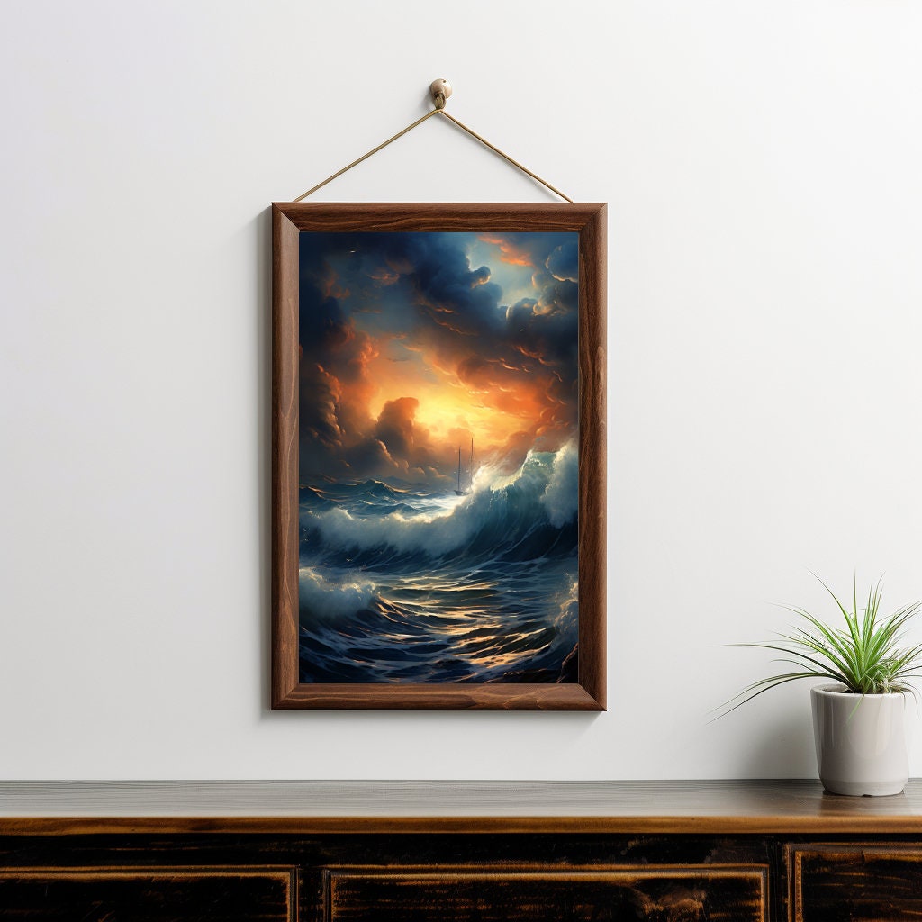 Stormy Sea Poster Ship Lighthouse Ocean Rough Sea Set of 3 - Etsy