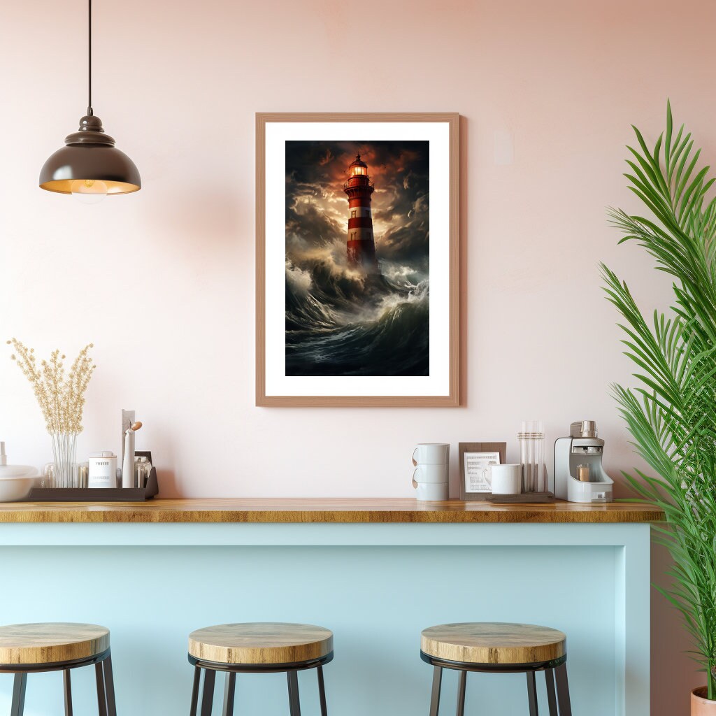 Stormy Sea Poster Ship Lighthouse Ocean Rough Sea Set of 3 - Etsy