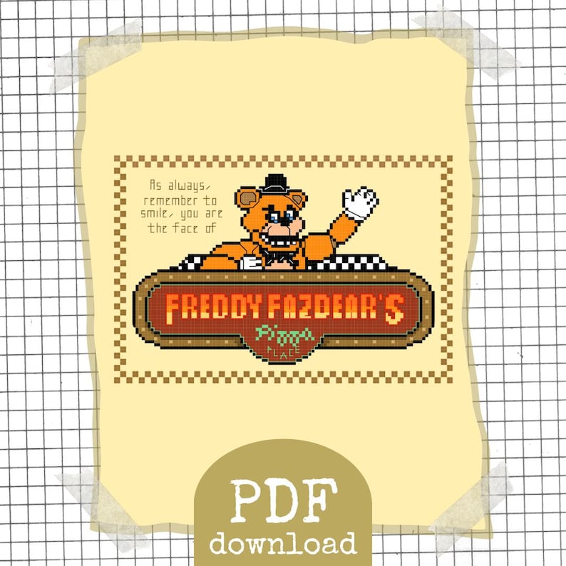 Freddy Fazbear Pizza Place Sign Five Nights at Freddy's FNAF Modern ...