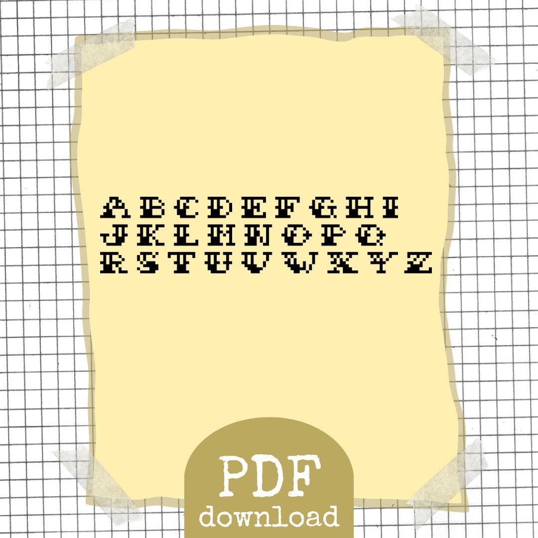 American Traditional Tattoo Font Modern Counted Cross Stitch Pattern - Etsy