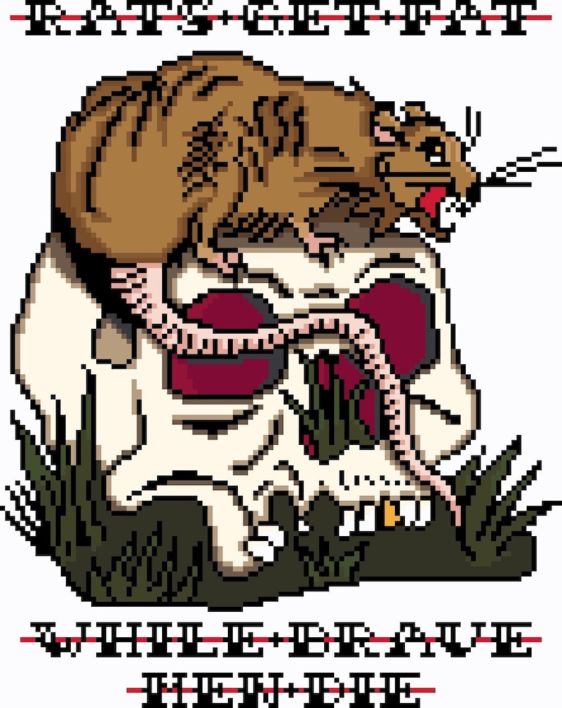 Sailor Jerry Rats Get Fat While Brave Men Die Cross Stitch - Etsy