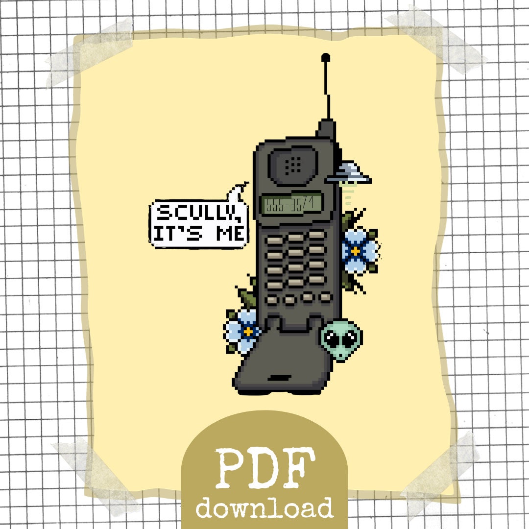 The X-files Cell Scully Cell Phone Modern Counted Cross Stitch Pattern ...