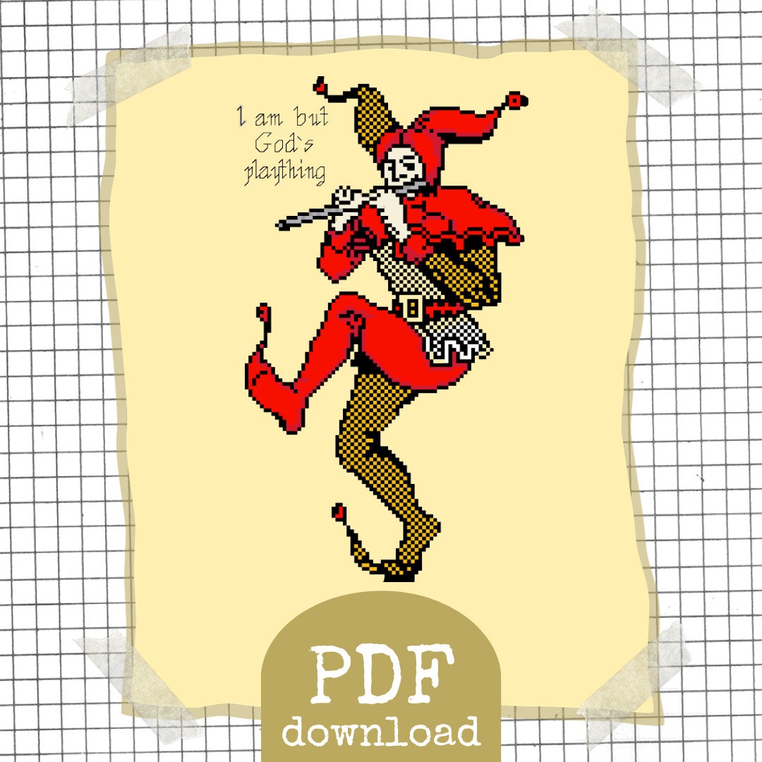 God's Plaything Court Jester Modern Counted Cross Stitch Pattern - Etsy