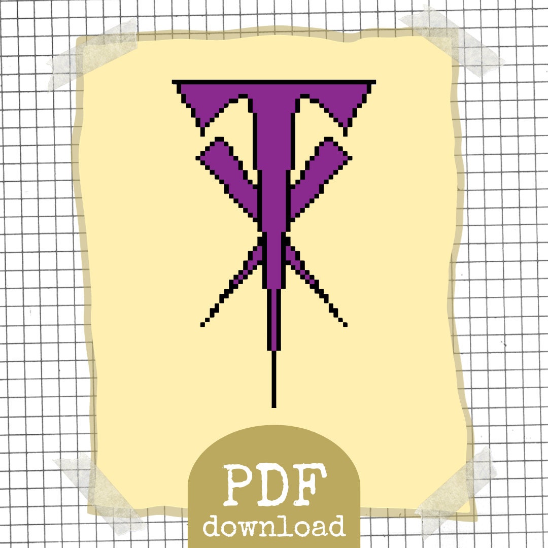 Pro Wrestling Undertaker Purple Motif Modern Counted Cross Stitch ...