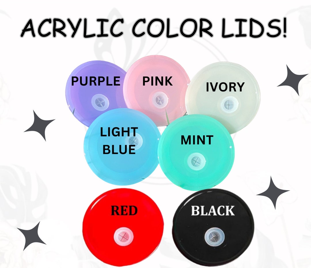 Acrylic Plastic Color Lids for 16oz Glass Cans Glitter/shine Available ...