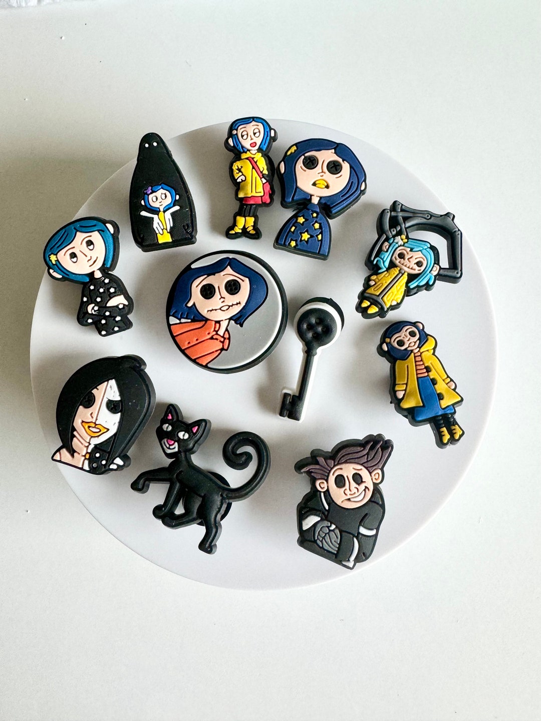 Coraline Doll Charms Croc Shoe Charms Button Girl Straw Toppers Pencil ...
