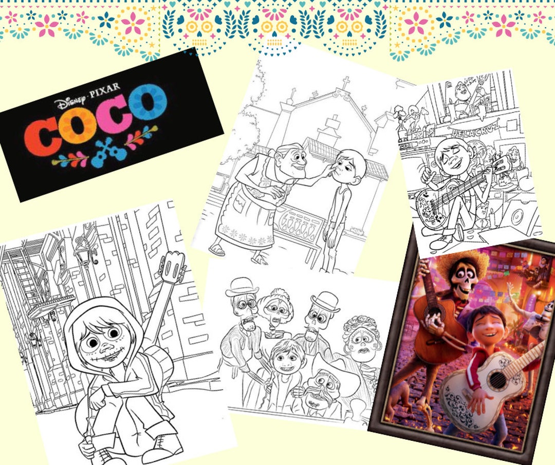 COCO Printable Coloring Pages - Etsy