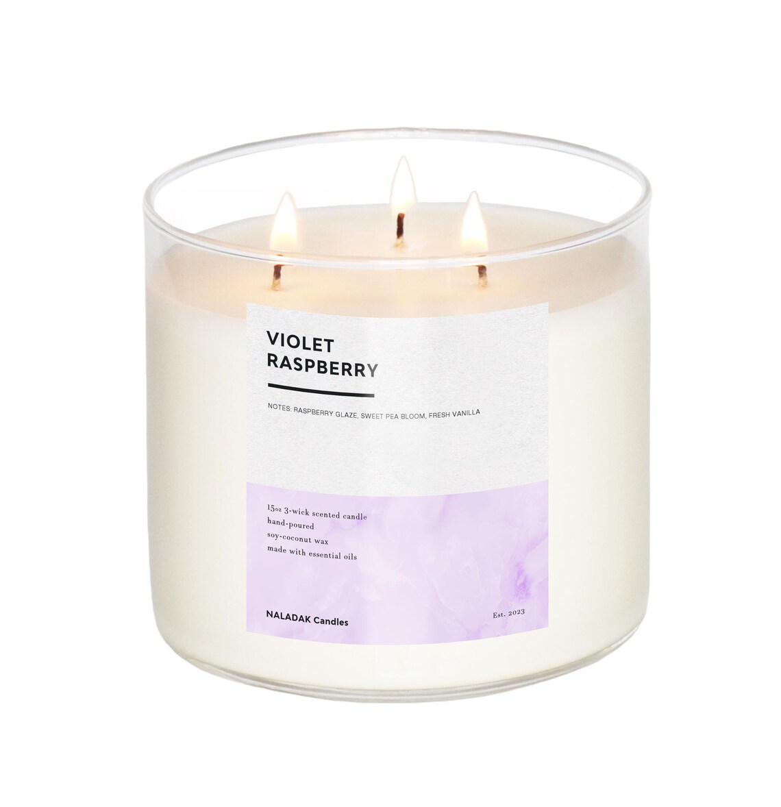 Violet Raspberry 3-wick Scented Candle | Violets Raspberry Cherry Candy ...
