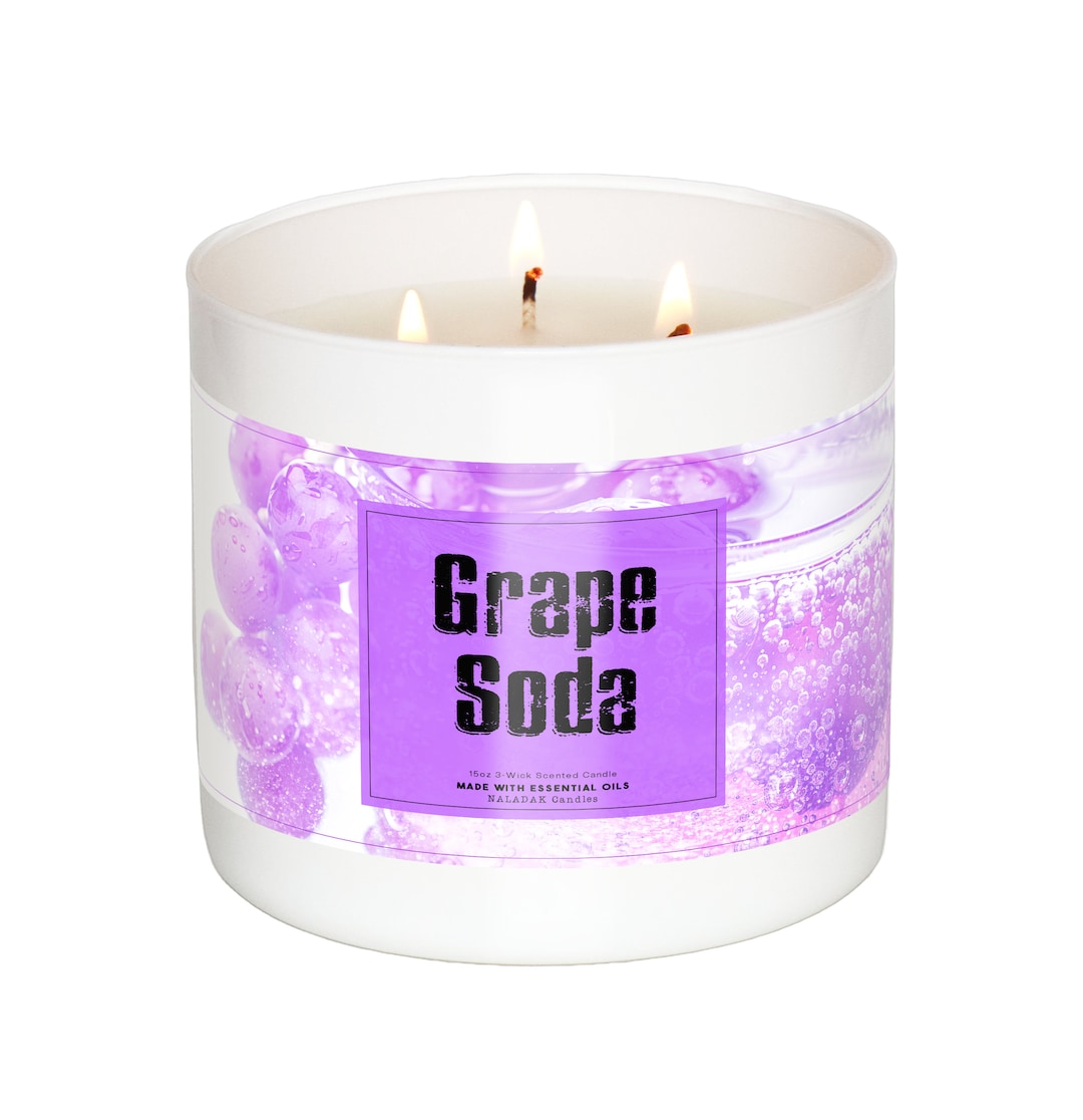 Grape Soda | 3-wick Scented Candle | Grape Fizzy Soda Drink Fruity ...