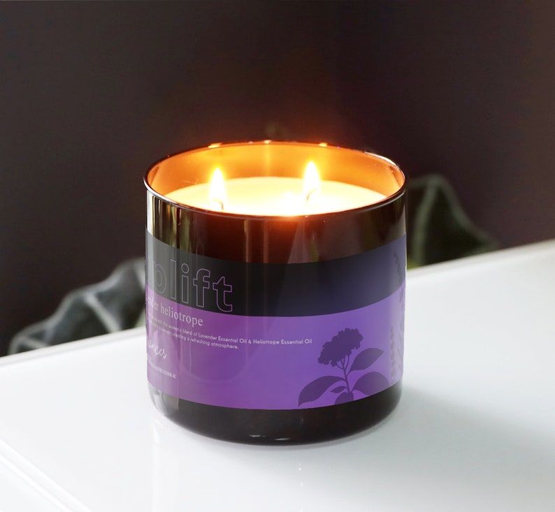 Uplift - Lavender Heliotrope | 3-wick Scented Aromatherapy Candle ...