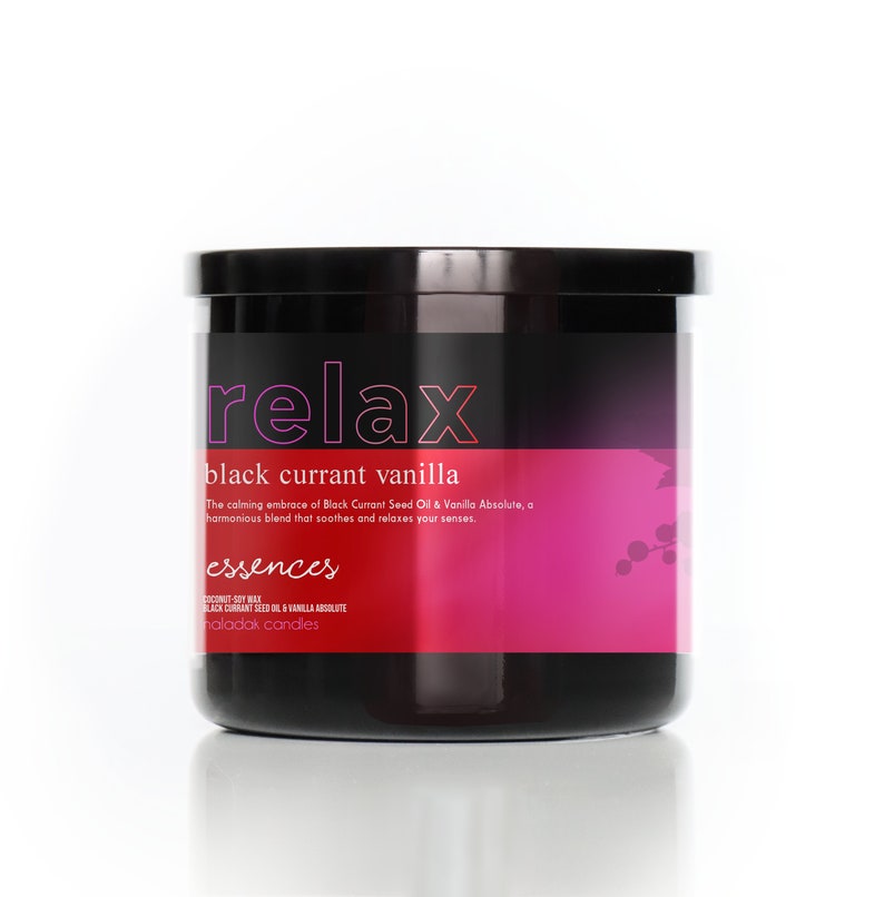 Relax - Black Currant Vanilla | 3-wick Candle | Wax Melts | Mini Candle ...